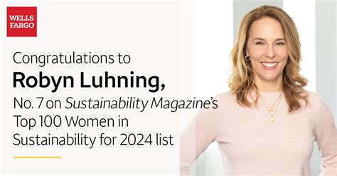 Congratulations To Wells Fargos Chief Sustainability Officer Robyn