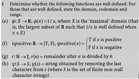 Solved Determine Whether The Following Functions Are Well Defined For