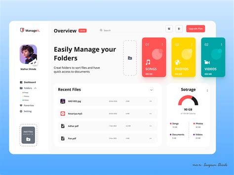 File Management Dashboard UI Design On Behance