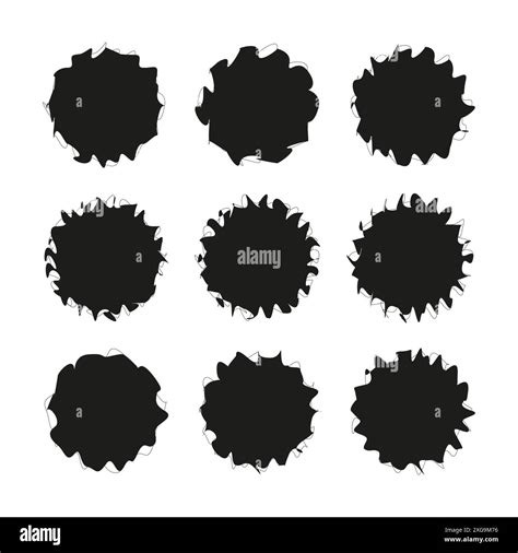 Abstract Black Shapes Nine Variations Irregular Edges Vector Illustration Stock Vector Image