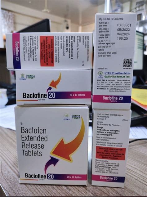 Baclofen Extended Release Tablets At Rs 250stripe Baclofen Tablets