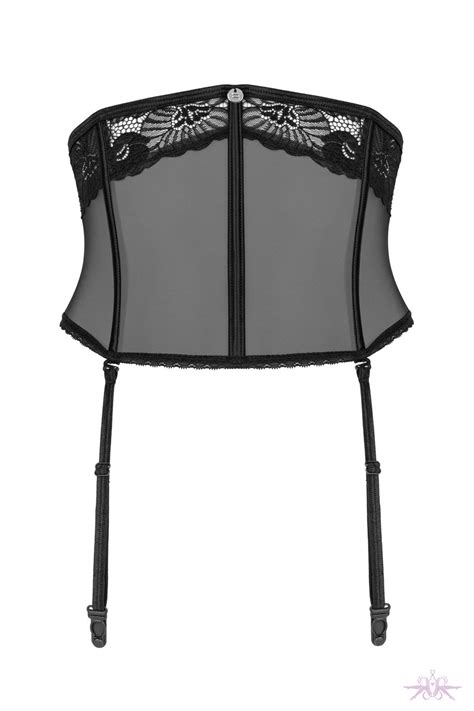 Obsessive Serena Love Black Garter Belt At Mayfair Stockings Black