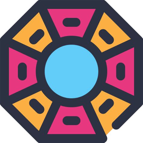 Pa Kua Mirror Generic Color Lineal Color Icon