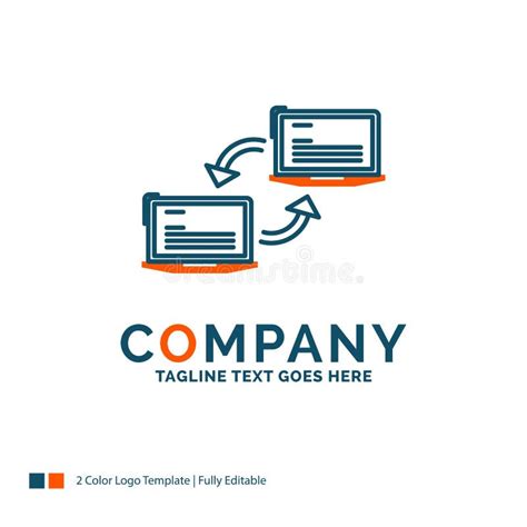 Computer Connection Link Network Sync Logo Design Blue And Stock Vector Illustration Of