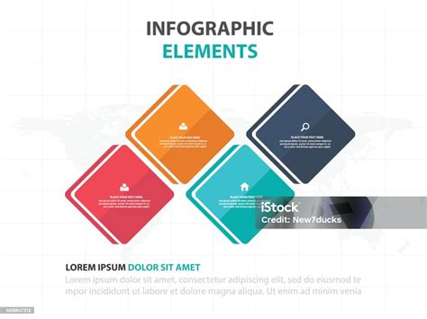 다채로운 둥근 사각형 비즈니스 타임 라인 인포 그래픽 요소 프레 젠 테이 션 서식 파일 추상화 인포그래픽에 대한 스톡 벡터 아트 및 기타 이미지 Istock