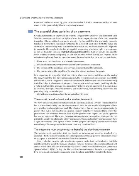 Zlib n a 434 CHAPTER 15 EASEMENTS AND PROFITS À PRENDRE easement