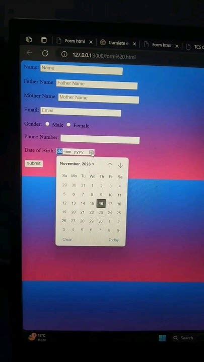 😱form In Html 💻html Css Htmlcss Webdevelopment Website Youtube