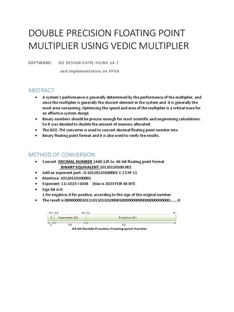Double Precision Floating Point Multiplier Pdf Multiplication Bit