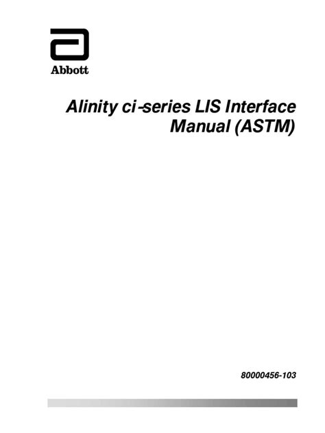 80000456 103 Alinity Ci Series Lis Interface Manual Astm English