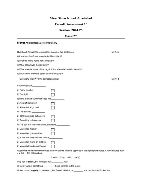 Class 2b English Pdf