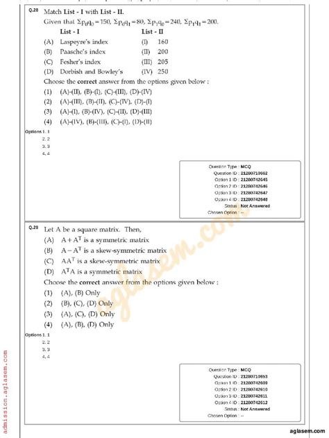 Cuet Maths Question Paper 2023 Pdf Aglasem Admission