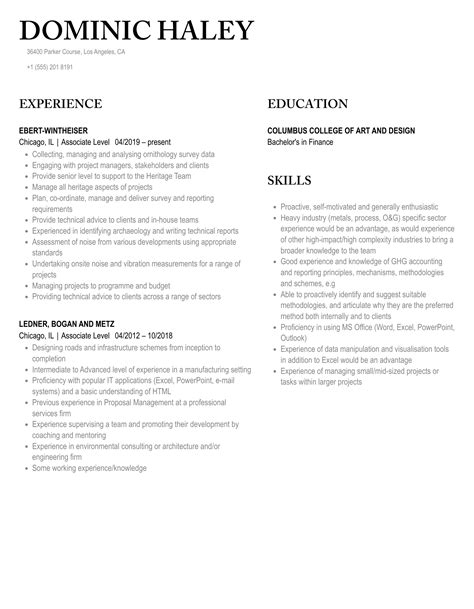 Associate Level Resume Samples Velvet Jobs