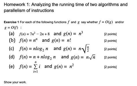 solved homework 1 analyzing the running time of two
