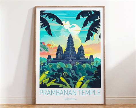 Prambanan Temple Travel Print Indonesia Prambanan Temple Poster Wall