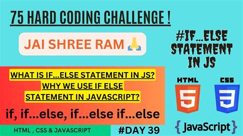 What Is Ifelse Statement In Js Day 39 75 Hard Coding Challenge Youtube