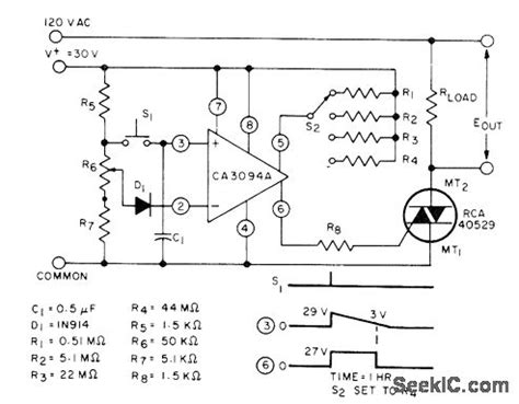 PRESEITABLE ANALOG TIMER Measuring And Test Circuit Circuit Diagram SeekIC Com