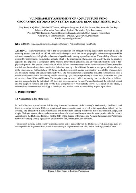 Pdf Vulnerability Assessment Of Aquaculture Using Geographic Information System Gis And