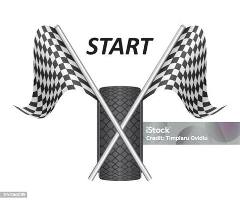 레이스 플래그 벡터 일러스트 레이 션 흰색 배경에 고립입니다 자동차 경주 깃발 검은색에 대한 스톡 벡터 아트 및 기타 이미지 검은색 경쟁 교통수단 Istock