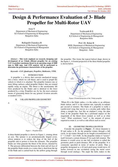 pdf design and performance evaluation of 3 blade propeller for multi