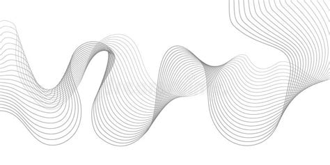 Grey Wave Swirl Frequency Sound Wave Twisted Curve Lines With Blend Effect Stock Illustration