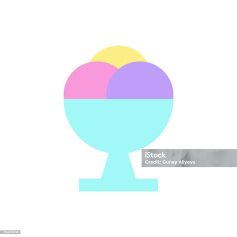 아이스크림 접시 아이콘 Ui 및 Ux 웹 사이트 또는 모바일 응용 프로그램에 대한 동결 달콤한 아이콘의 간단한 색상 벡터 요소 개념에 대한 스톡 벡터 아트 및 기타 이미지