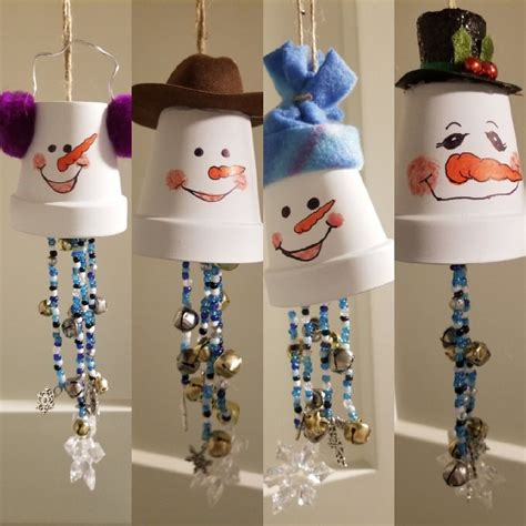 Clay Pot Snowman Wind Chime The Keeper Of The Cheerios Xmas Crafts