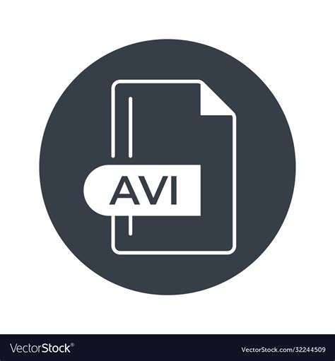 Avi File Format Icon Extension Filled Royalty Free Vector