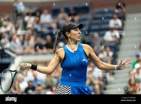 Jessica Pegula Of Usa Returns Ball During 4th Round Against Madison