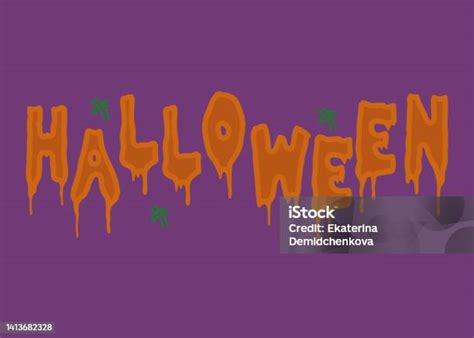 보라색 배경에 벡터 로고가있는 수평 할로윈 배너 할로윈 비문 고립 된 벡터 일러스트 레이 션 10월에 대한 스톡 벡터 아트 및 기타 이미지 Istock