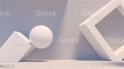 제품 설정 연단 흰색 추상 최소 한도 기하학 최소한의 조명 인테리어 개체 배치 추상 회색 배경 룸 3d 렌더링 건설 플랫폼에 대한 스톡 사진 및 기타 이미지 Istock