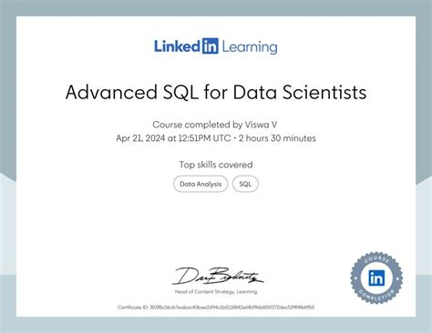 Viswa V On Linkedin Sql Datascience Linkedinlearning Queryoptimization Datamanipulation