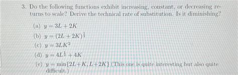 Solved Do The Following Functions Exhibit Increasing Chegg
