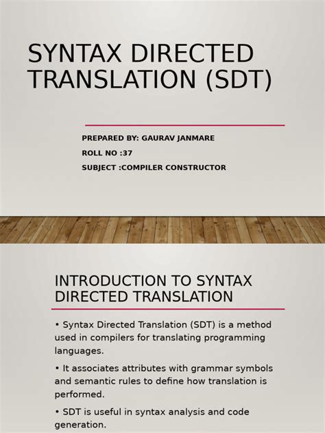 Syntax Directed Translation Pdf