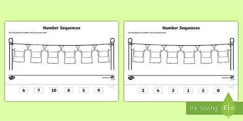 Cut And Paste Number Sequencing Worksheet Worksheets