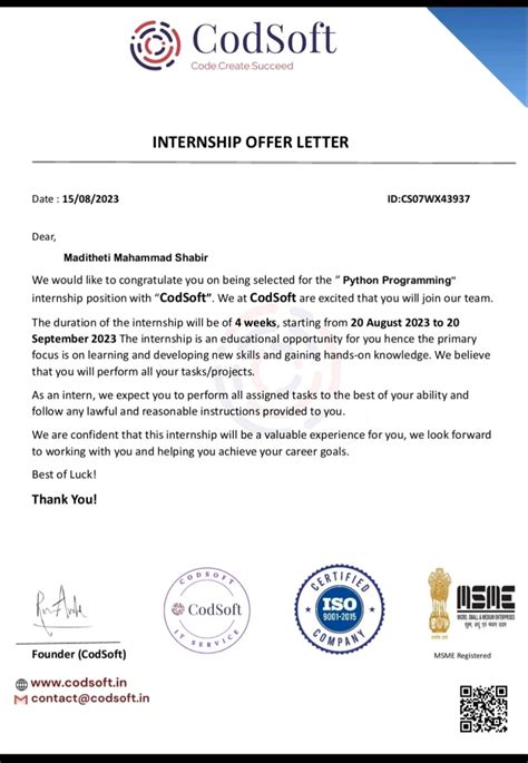 Shabir Mahammad Maditheti On Linkedin Python Internship Codesoft