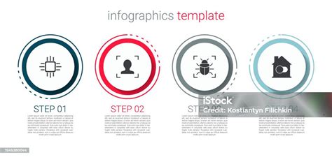미세 회로 Cpu 얼굴 인식 시스템 버그 및 스마트 홈으로 프로세서를 설정합니다 비즈니스 인포그래픽 템플릿입니다 벡터 Cpu에 대한 스톡 벡터 아트 및 기타 이미지 Istock