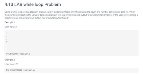 Solved 413 Lab While Loop Problem Using A While Loop Write