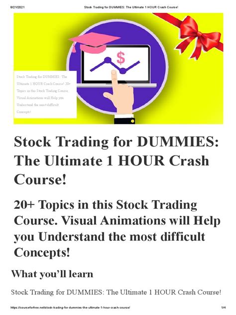 Stock Trading For Dummies The Ultimate 1 Hour Crash Course