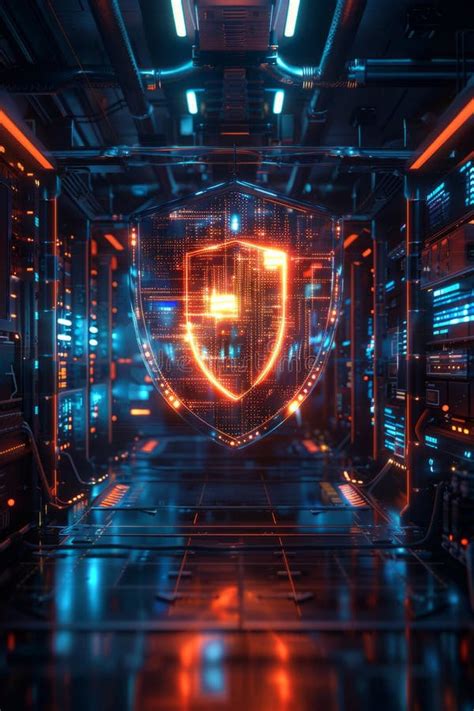 Ai Cyber Security Digital Shield Protecting Glowing Network Of Devices