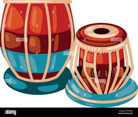 Indian Classical Tabla Folk Music Drum Percussion Set Bright Colors Stock Vector Image And Art Alamy
