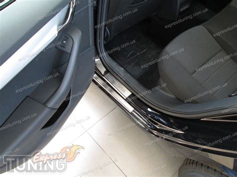 Накладки на пороги Шкода Октавия А7 (защитные накладки Skoda Octavia A7 ...