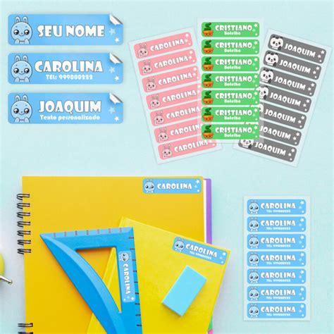 Etiquetas Adesivas Personalizadas Com Nome Para Material Escolar