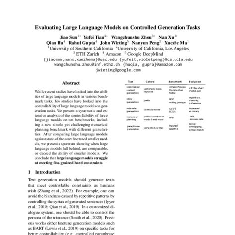 Evaluating Large Language Models On Controlled Generation Tasks Acl Anthology