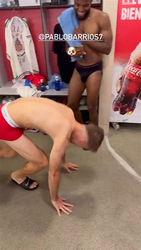 Football Players In Locker Room Bulge Em Inglês