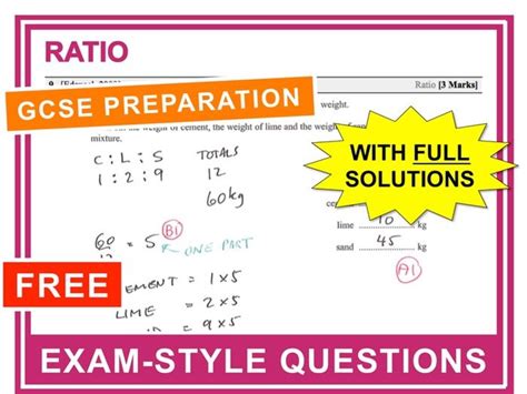 GCSE Exam Question Practice Ratio Teaching Resources