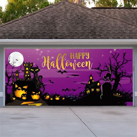 Halloween Garage Door Decorations 7x16ft Large Halloween