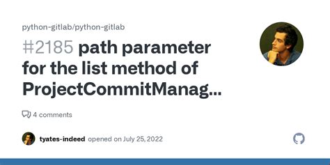 Path Parameter For The List Method Of Projectcommitmanager Is Broken · Issue 2185 · Python