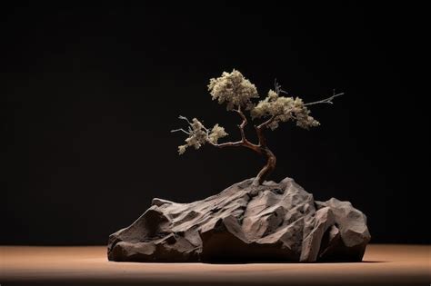 Premium Photo Natural Beauty A Captivating View Of Rock Twig Green