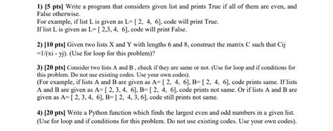 Solved 1 15 Pts Write A Program That Considers Given List