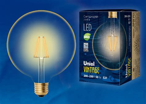Купить Ретро лампа Эдисона UNIEL светодиодная LED-G125-8W-GOLDEN-E27 ...